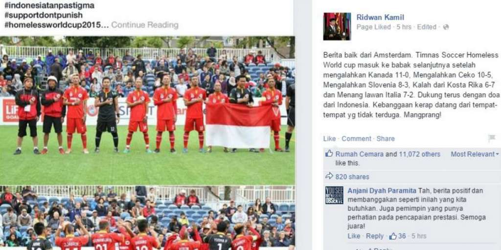 Timnas Indonesia Melaju di `Homeless World Cup 2015` | Dream.co.id