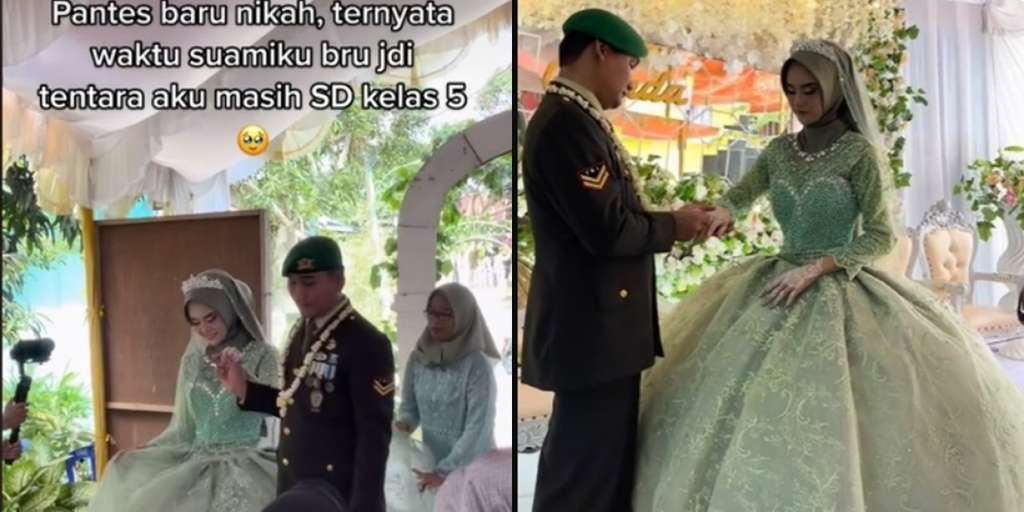 Viral Pernikahan Pasangan Beda Usia Suami Sudah Jadi Tentara Saat