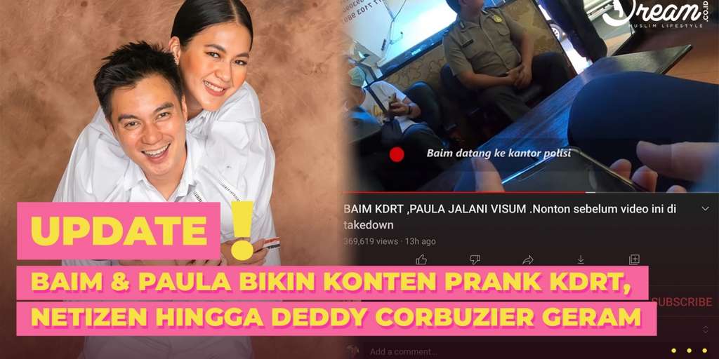 Baim & Paula Bikin Konten Prank KDRT, Netizen hingga Deddy Corbuzier Geram - Video | Dream.co.id
