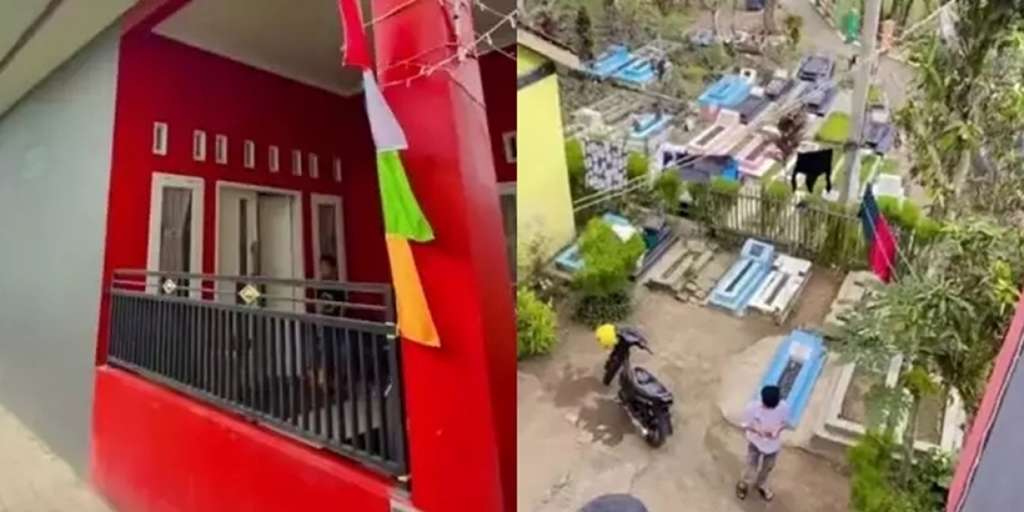 Viral Rumah Gedongan Dibangun Mepet Kuburan, Hiasannya Batu Nisan ...