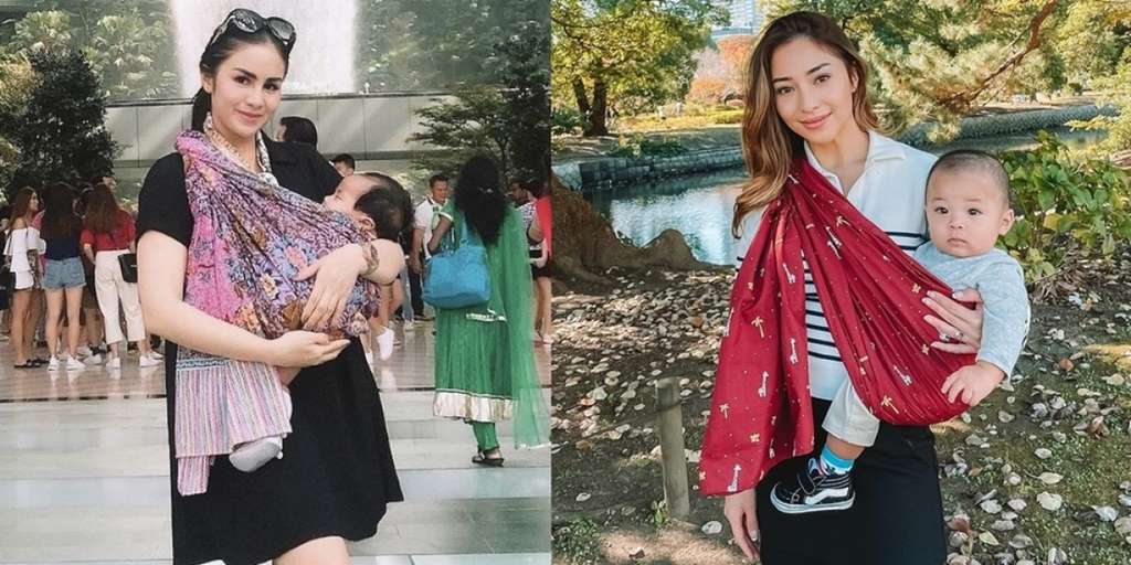 Tajir Melintir, 10 Artis Ini Gendong Bayinya dengan Kain Jarik, Gaya ...