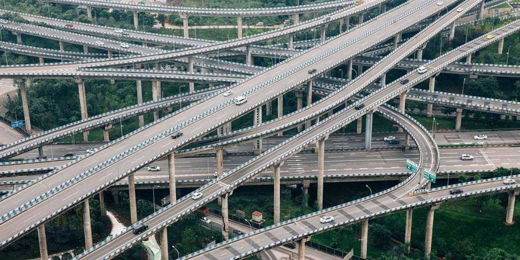 Penampakan Jalan Layang Paling Rumit di Dunia, Pengerjaan Konstruksi ...