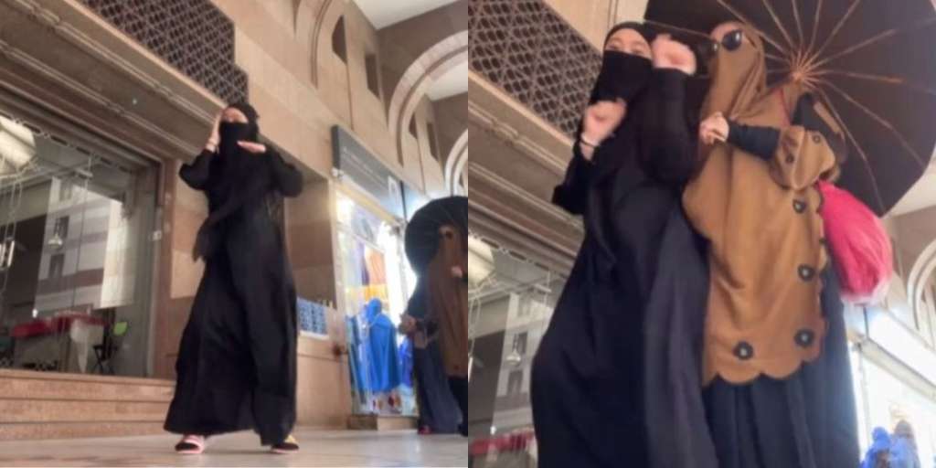 Viral Wanita Bercadar Asal Indonesia Joget TikTok di Tengah Jalan Tanah Suci, Warganet: Aku yang ...
