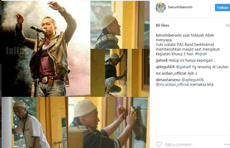 Penampilan Mengejutkan Yukie PAS Band Ngelap Kaca Masjid | Dream.co.id