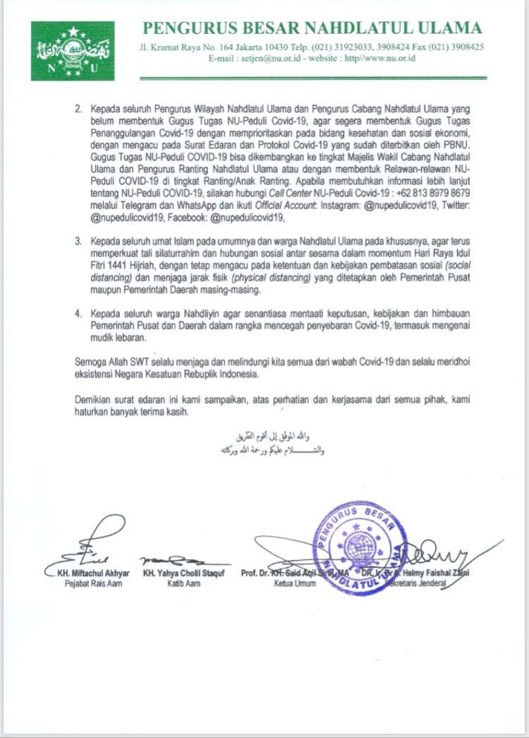 PBNU: Pandemi Corona, Sholat Tarawih Selama Ramadan di Rumah Masing ...