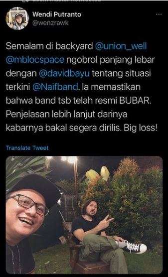 Grup Band Naif Bubar, David Bayu Segera Jelaskan Alasannya | Dream.co.id