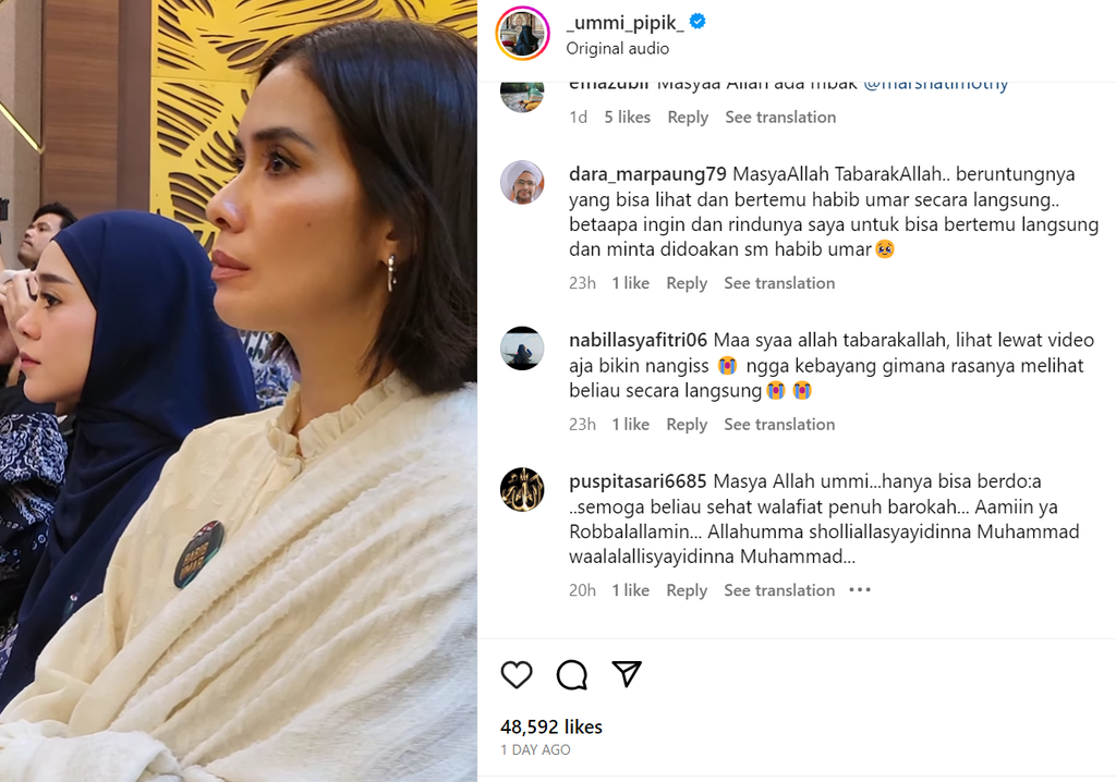 Hadiri Kajian Bareng Para Artis, Penampilan Marsha Timothy Jadi Omongan ...